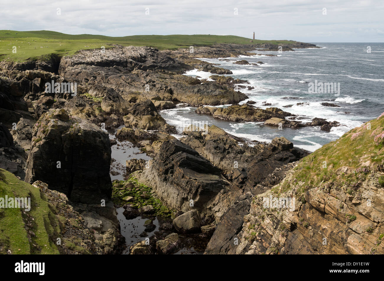 The Butt of Lewis lighthouse from the Dùn Èistean sea stack, Lewis ...
