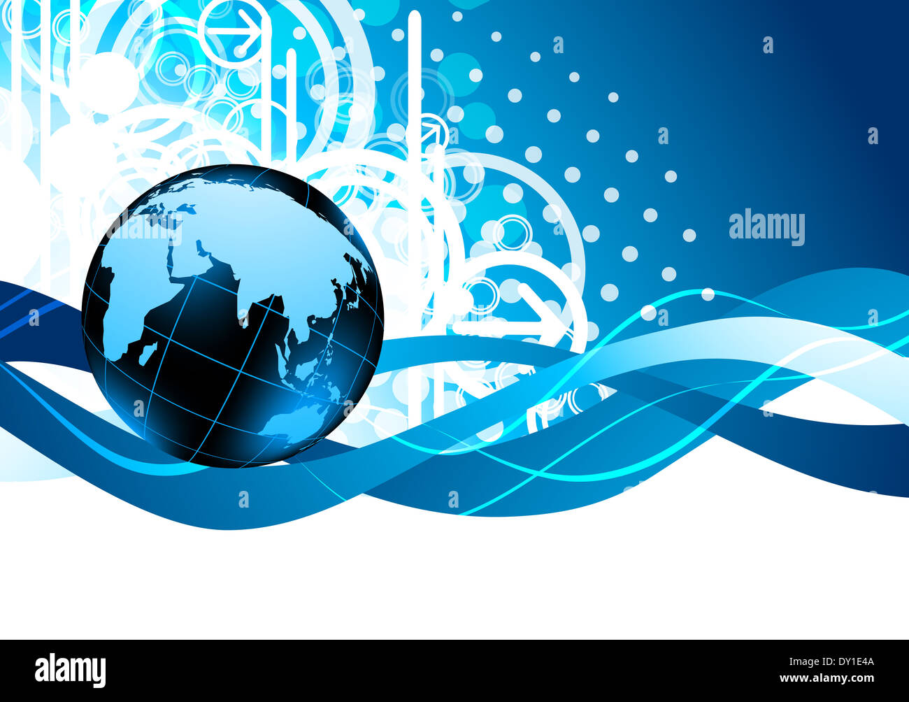 Background with globe in blue color Stock Photo - Alamy