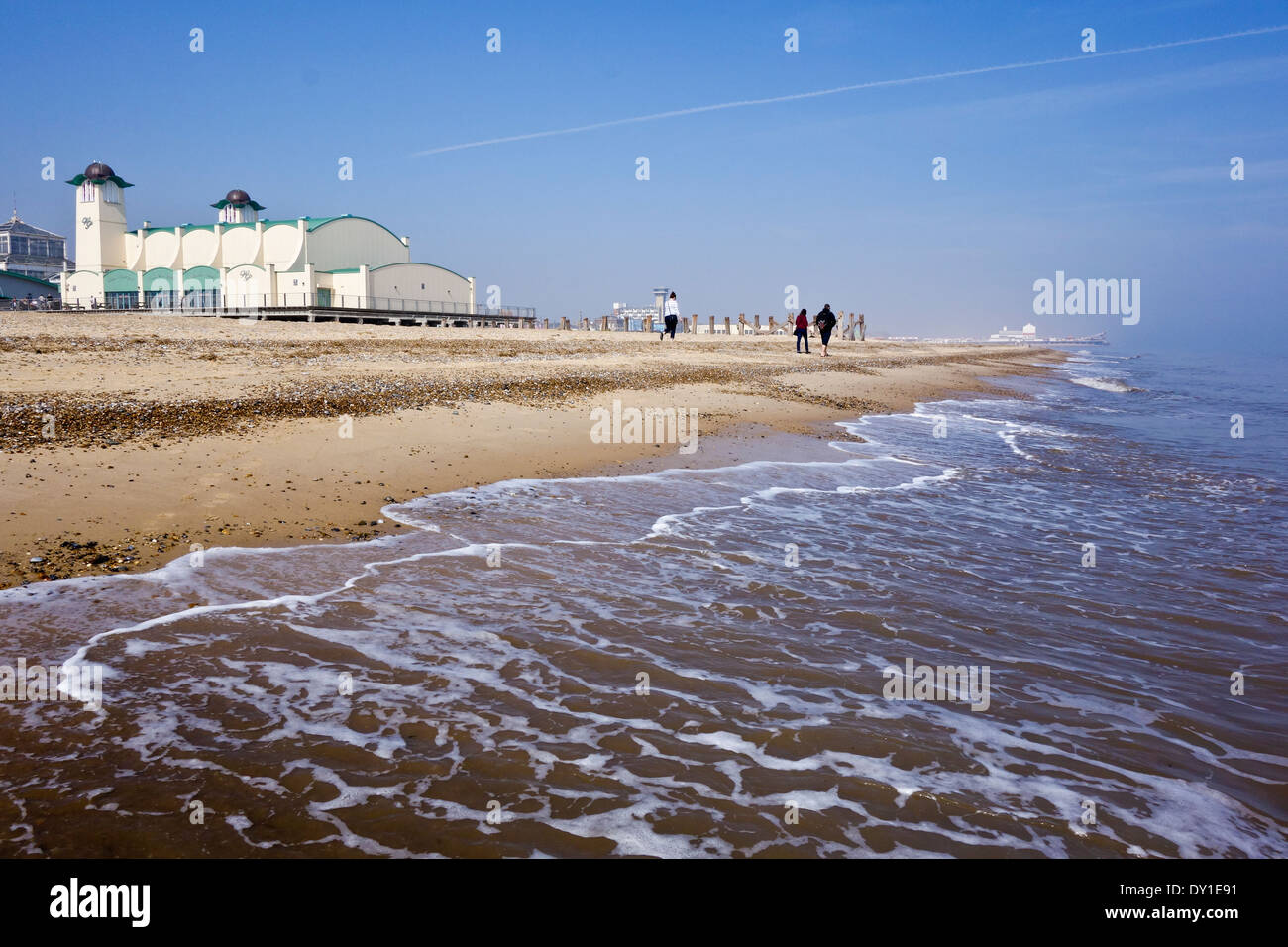 Great Yarmouth Beach with Wellington Pier Stock Photo - Alamy