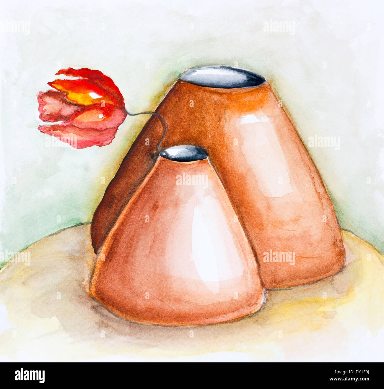 Pot vase square clay hi-res stock photography and images - Alamy