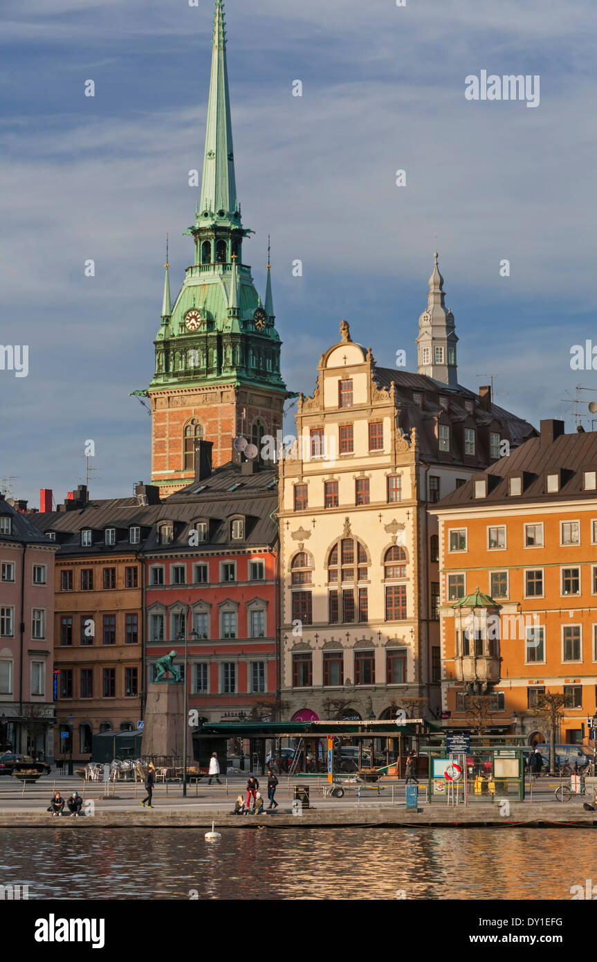 Gamla Stan and Tyska Kyrkan German Church Stockholm, Sweden Stock Photo ...