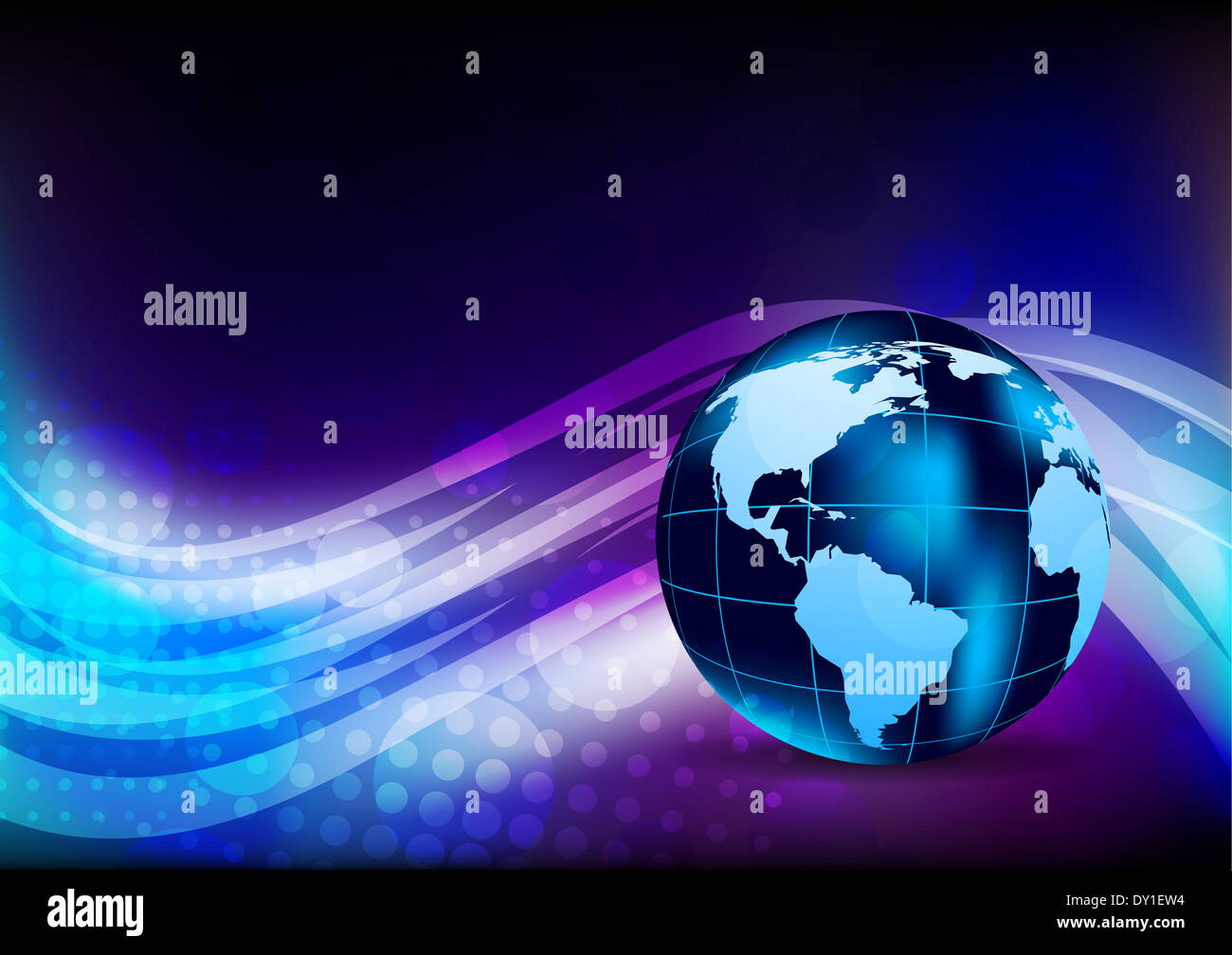 Abstract background with globes in blue color Stock Photo - Alamy