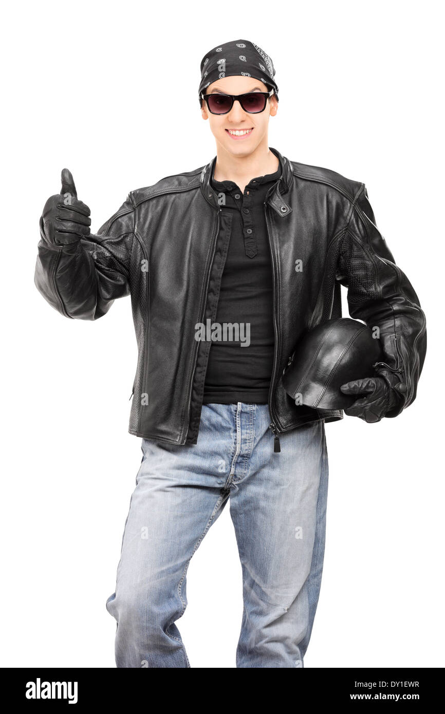 Biker man style Cut Out Stock Images & Pictures - Alamy