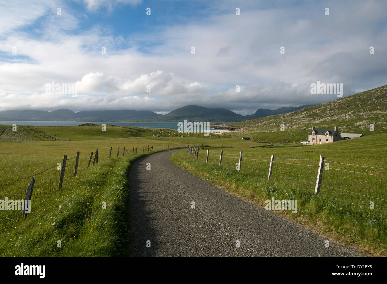 The hills of North Harris over Loch a Siar (West Loch Tarbert) from ...