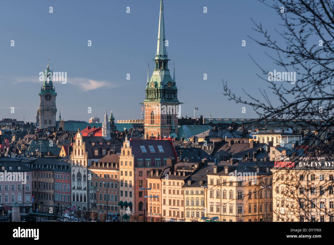 Gamla Stan and Tyska Kyrkan German Church Stockholm, Sweden Stock Photo ...