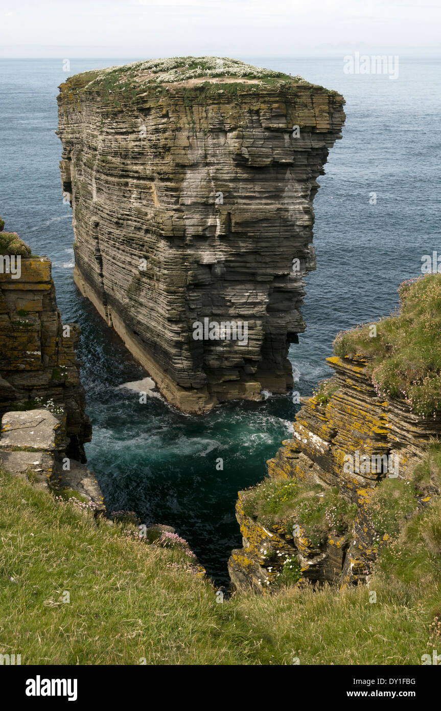 Sea stack called Clett, at Holborn Head, Scrabster, near Thurso ...