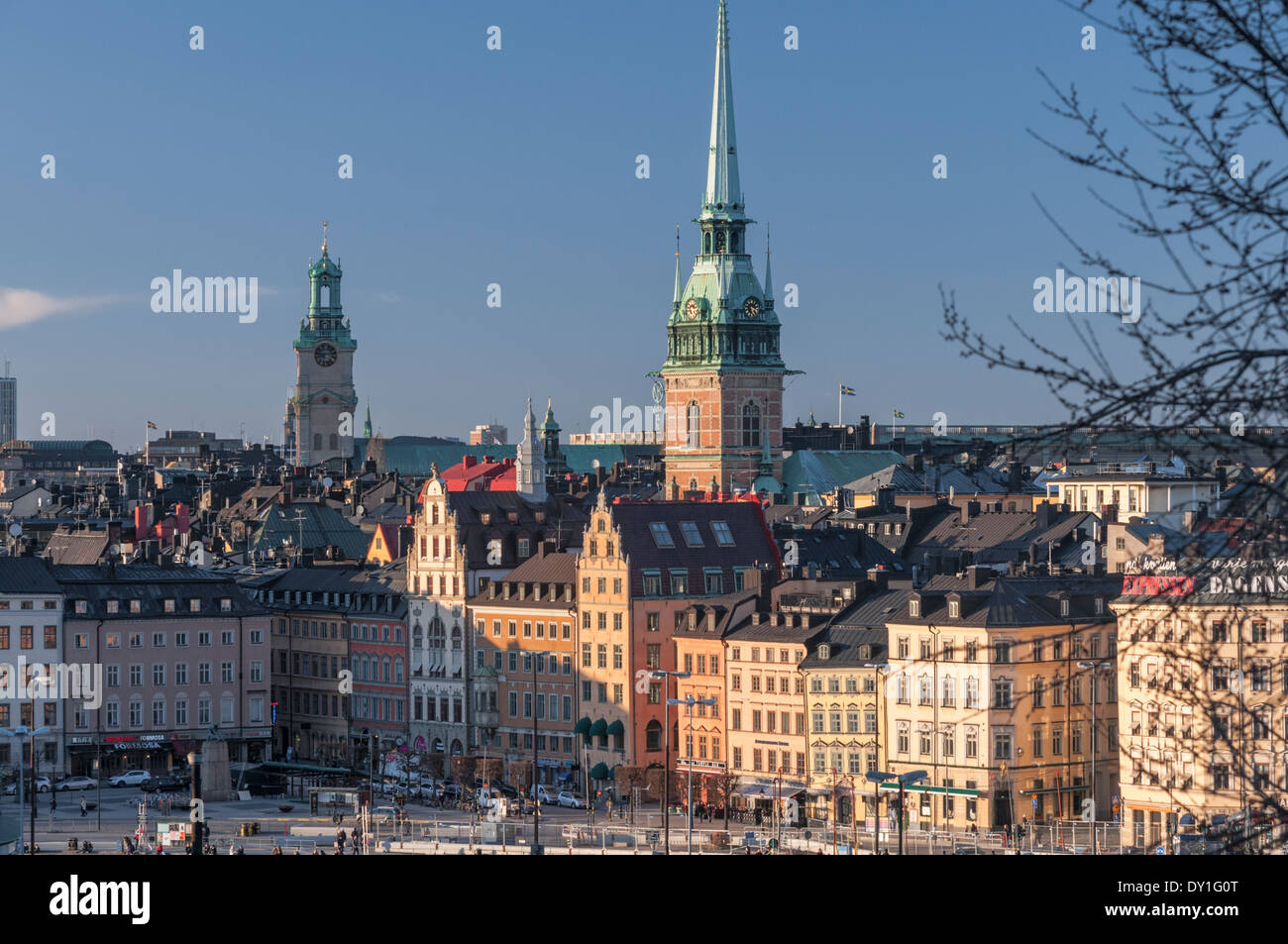 Gamla Stan and Tyska Kyrkan German Church Stockholm, Sweden Stock Photo ...