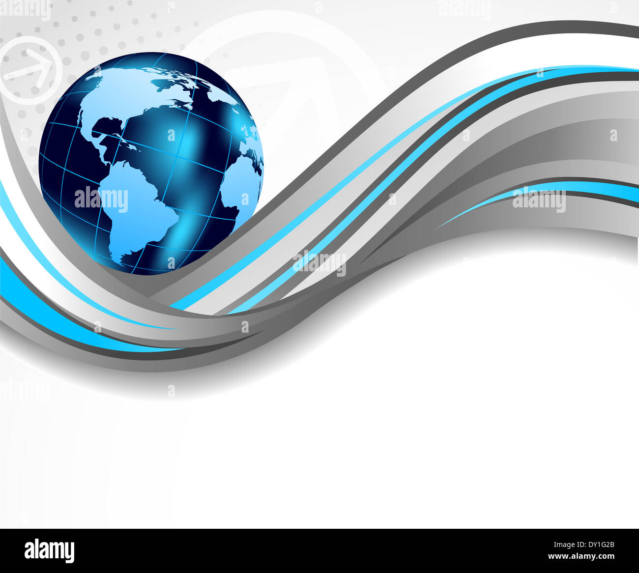 Wavy blue background with globe Stock Photo - Alamy