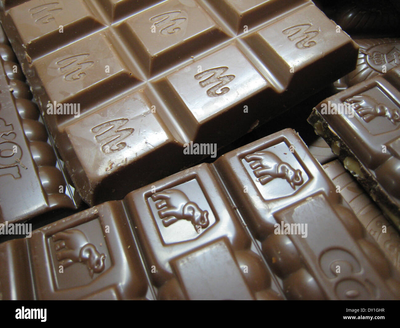 Chocolates from different producers without packaging Stock Photo - Alamy