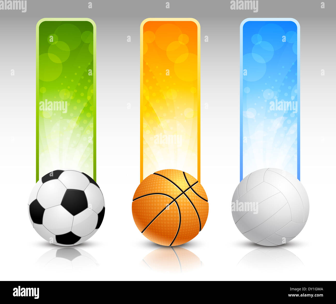 Set of banners with ball Stock Photo - Alamy