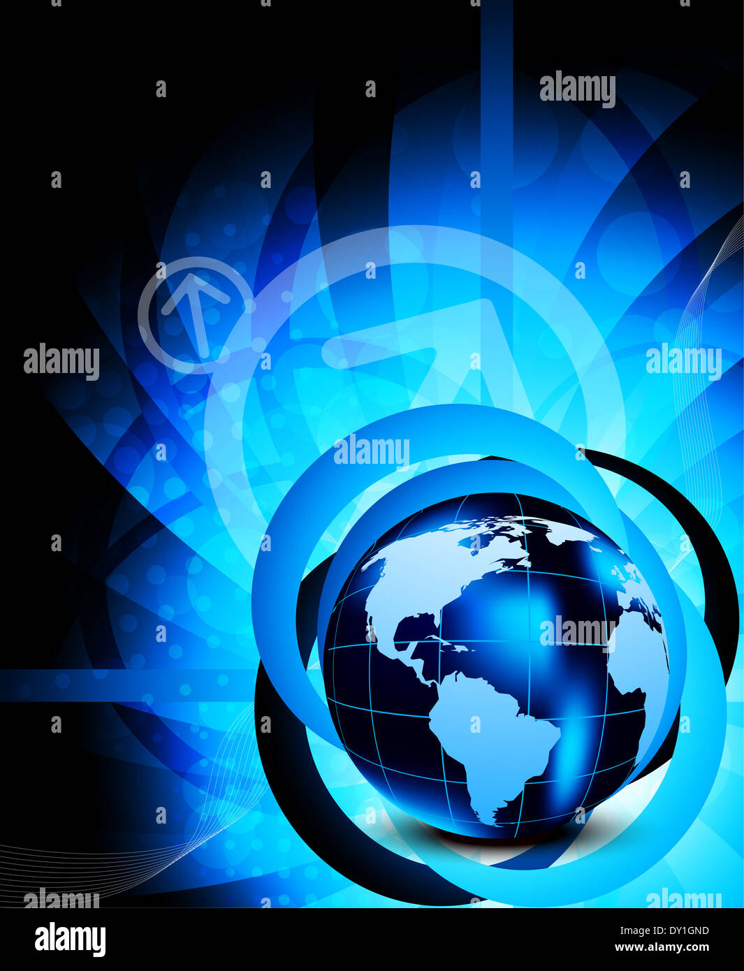 Abstract tech background with earth Stock Photo - Alamy