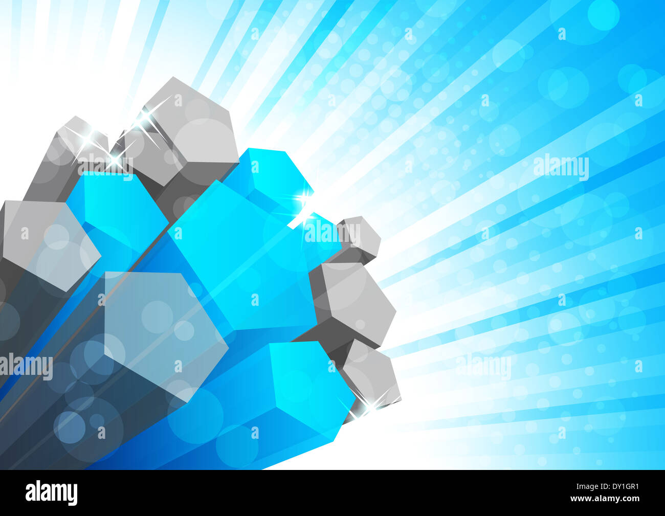 Background with 3d element in blue color Stock Photo - Alamy