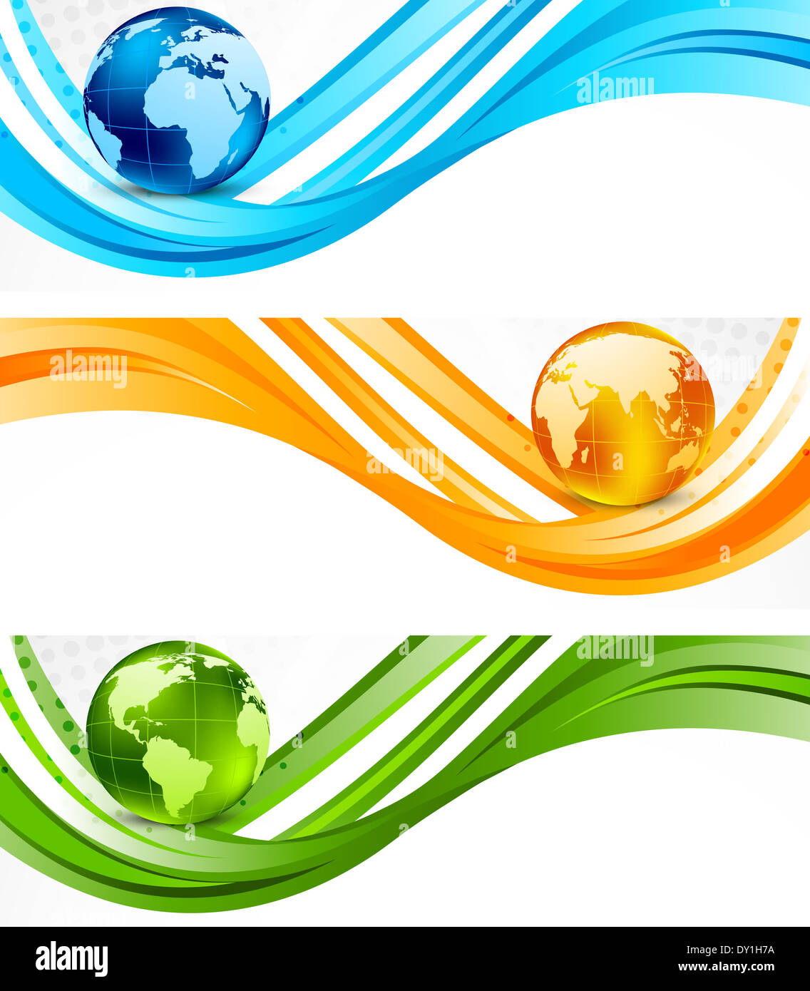 Vector bright banners with globe hi-res stock photography and images ...