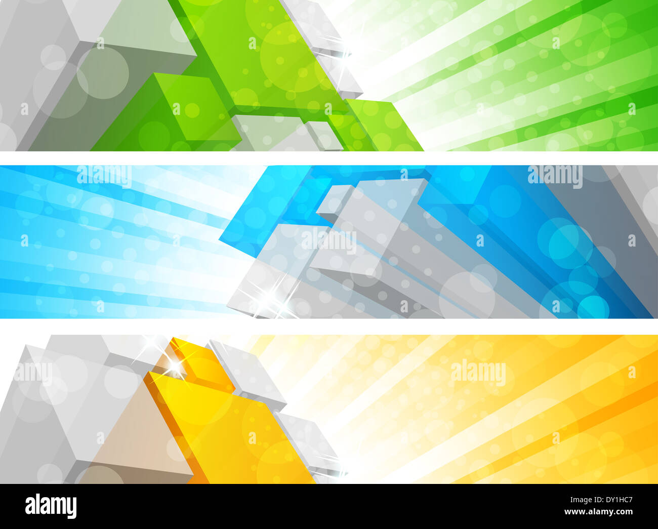 Set of banners with cubes Stock Photo - Alamy