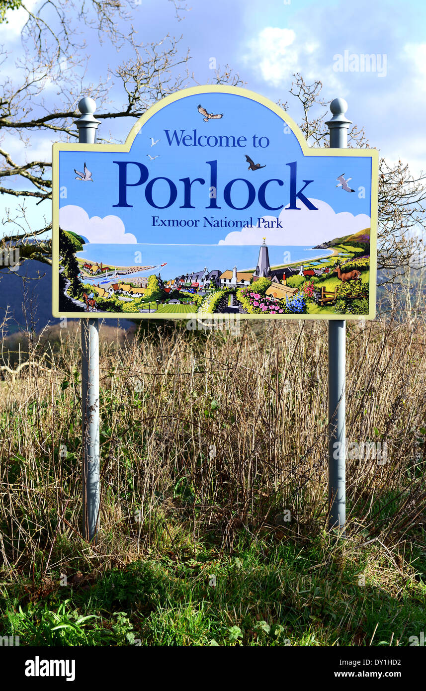 Porlock on Exmoor National Park, Somerset, England, UK Stock Photo - Alamy