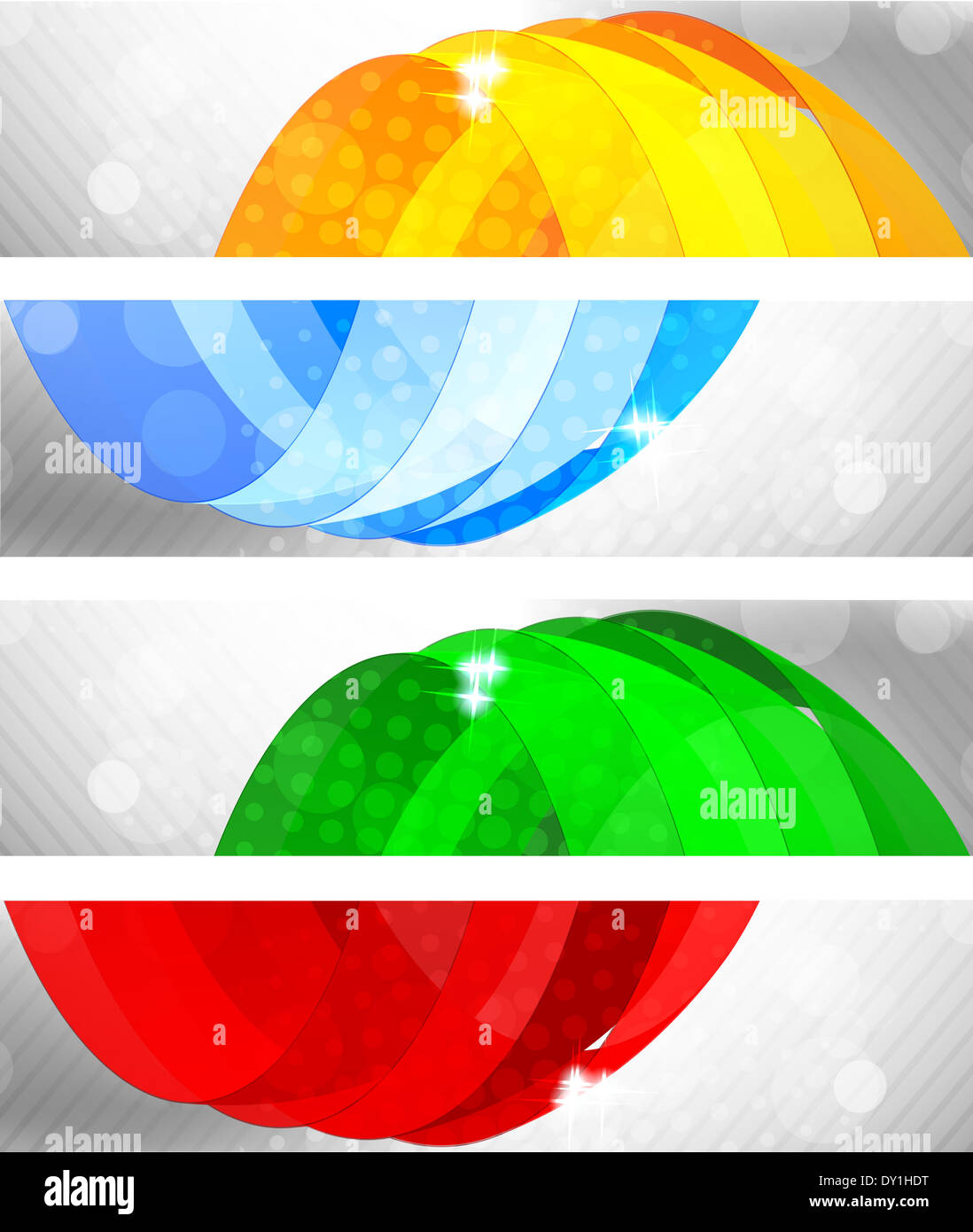 Set of banners with 3d element Stock Photo - Alamy