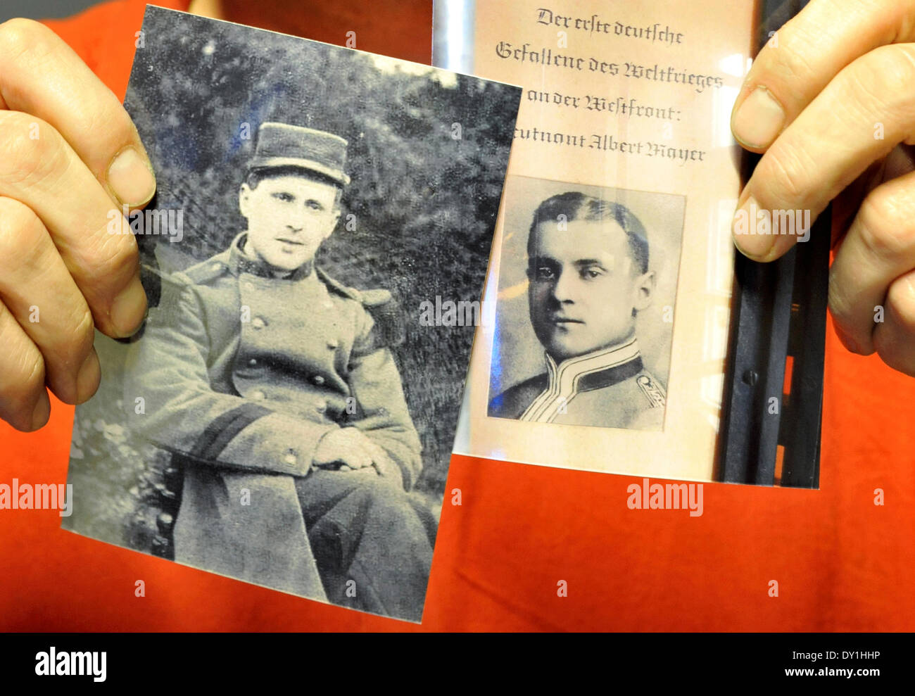 Picturesof the two first in World War I fallen soldiers: french Jules ...