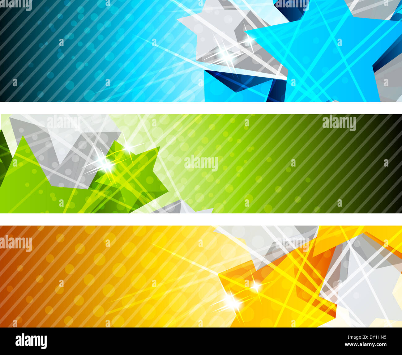 Set of banners with star Stock Photo - Alamy