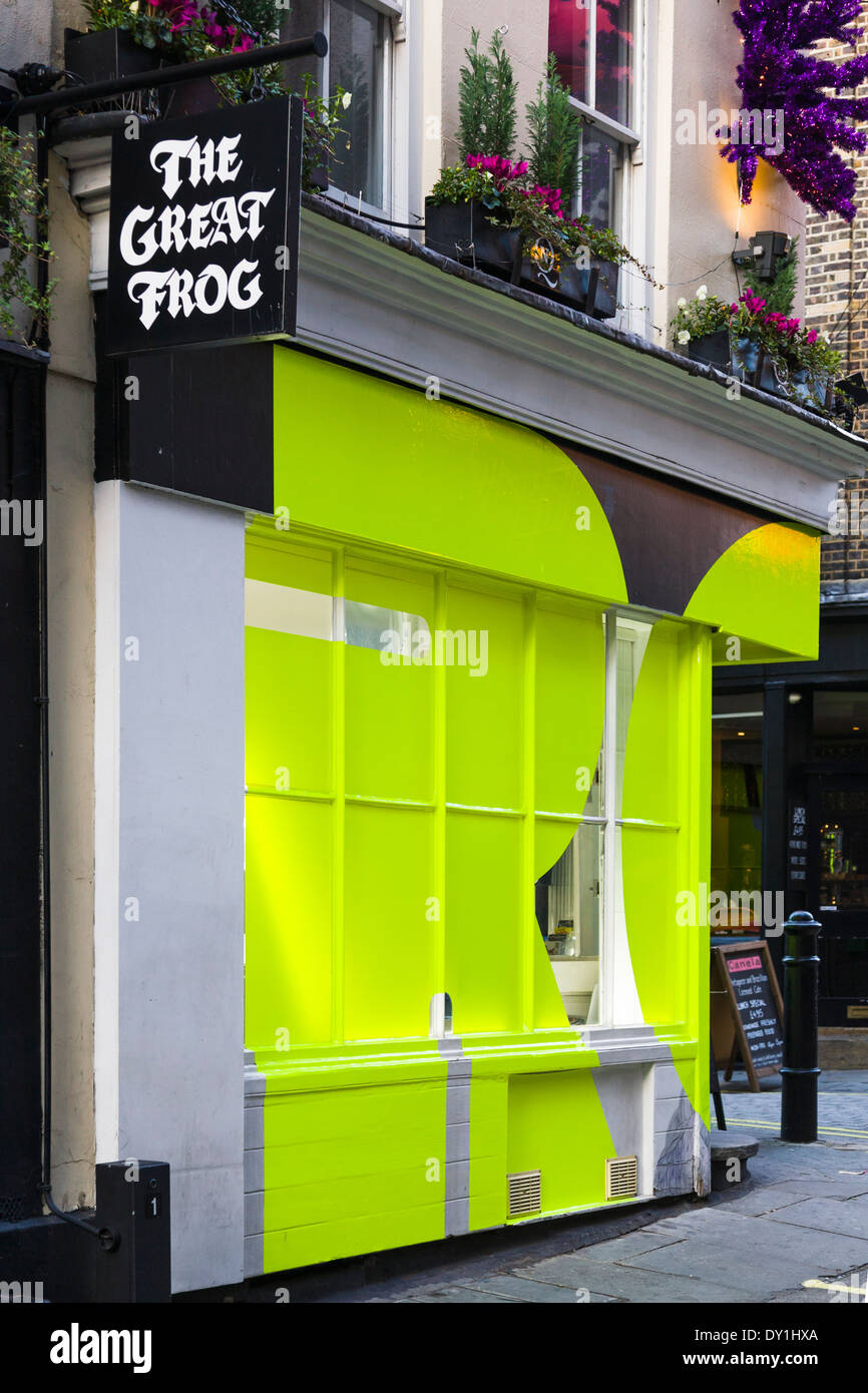'Day-glow' green/yellow colour scheme on the outside of 'The Great Frog ...