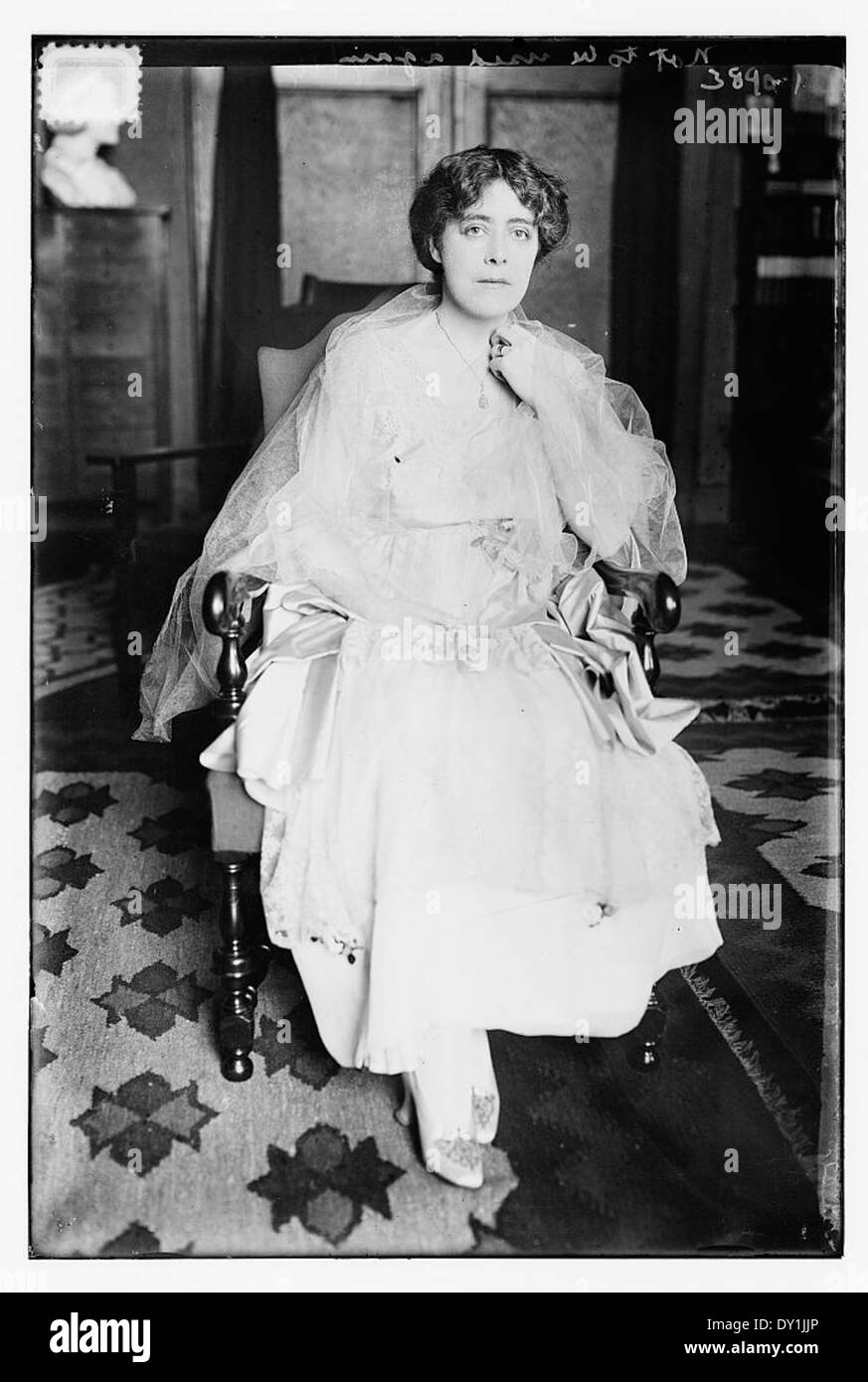 This photograph shows Edith Wynne Matthison at the Allied Bazaar, a ...