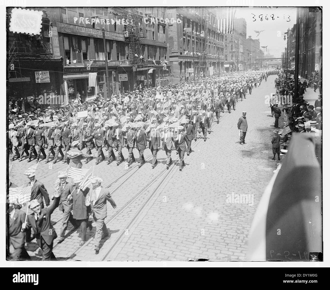 The image from the Library of Congress shows the Preparedness movement ...