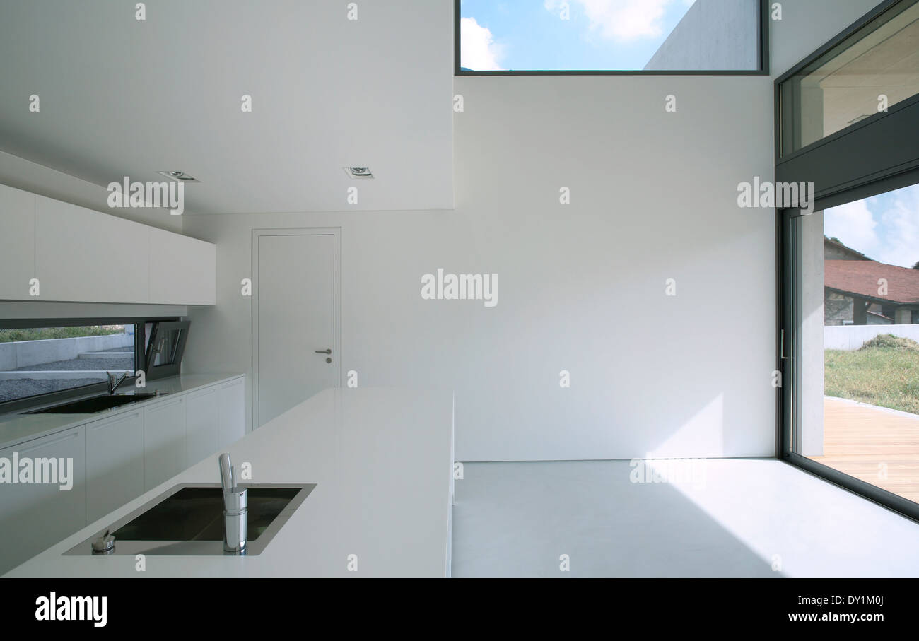 modern house, interior empty kitchen Stock Photo - Alamy