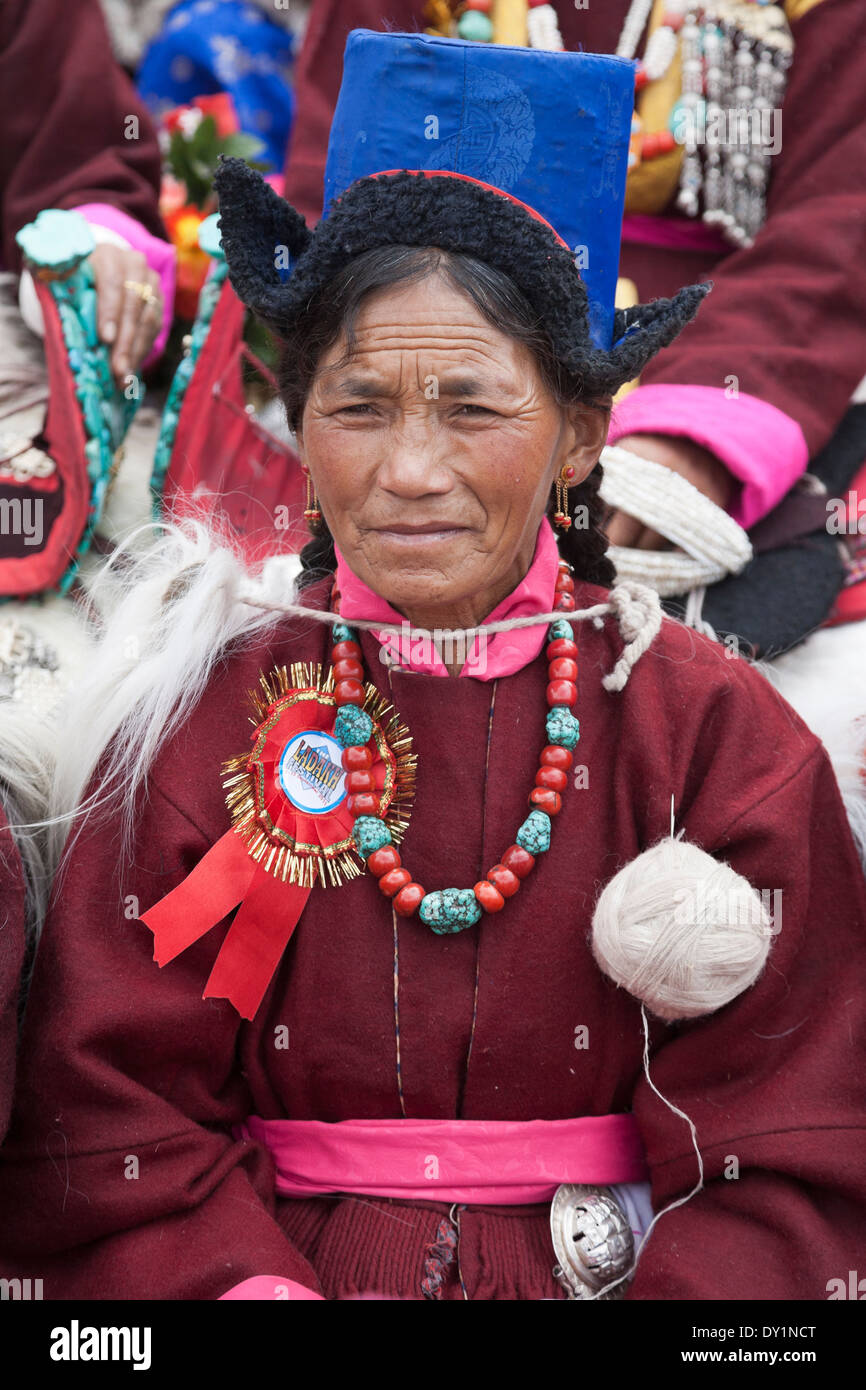 Leh, Ladakh, India. Tibetan woman in traditional clothing, Ladakh ...