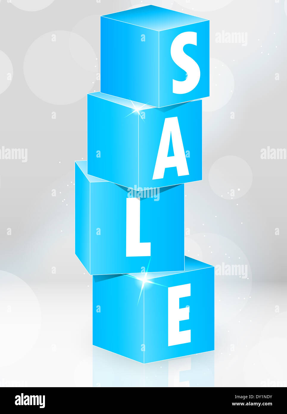 Abstract blue cubes. Sale concept Stock Photo - Alamy