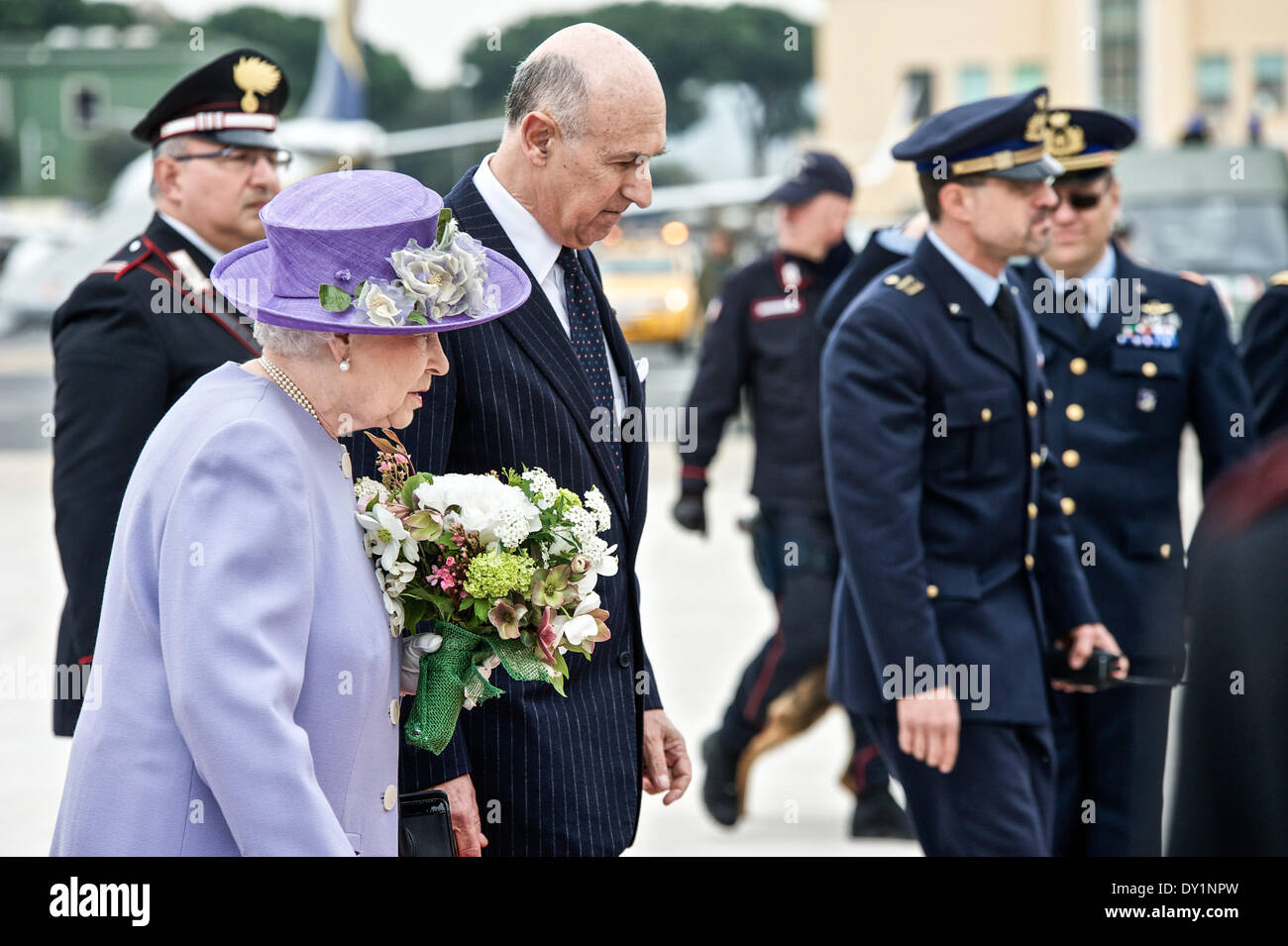 Rome, Italy. 3rd Apr, 2014. Britain's Queen Elizabeth II arrives at ...