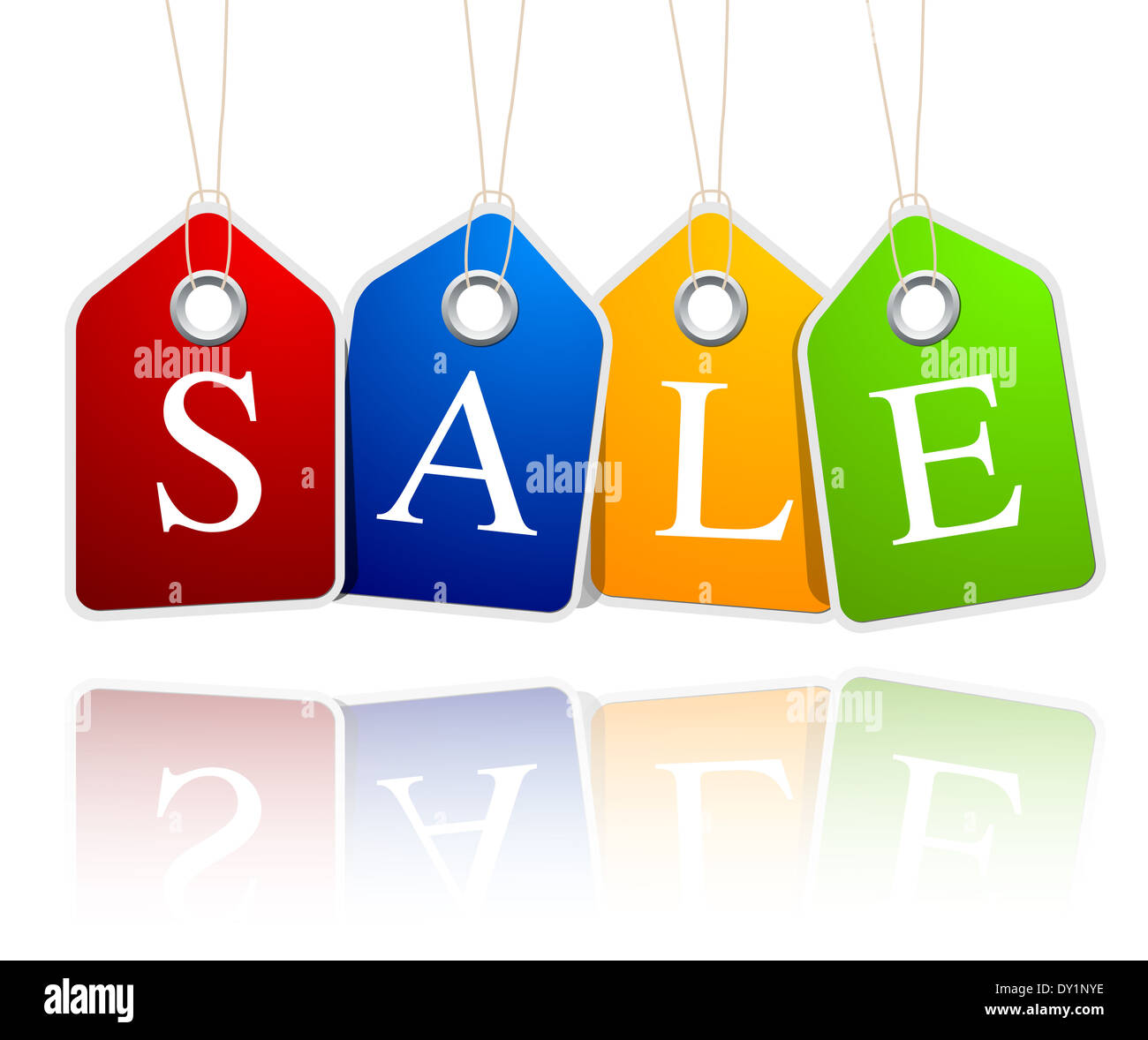 Sale labels in different color Stock Photo - Alamy