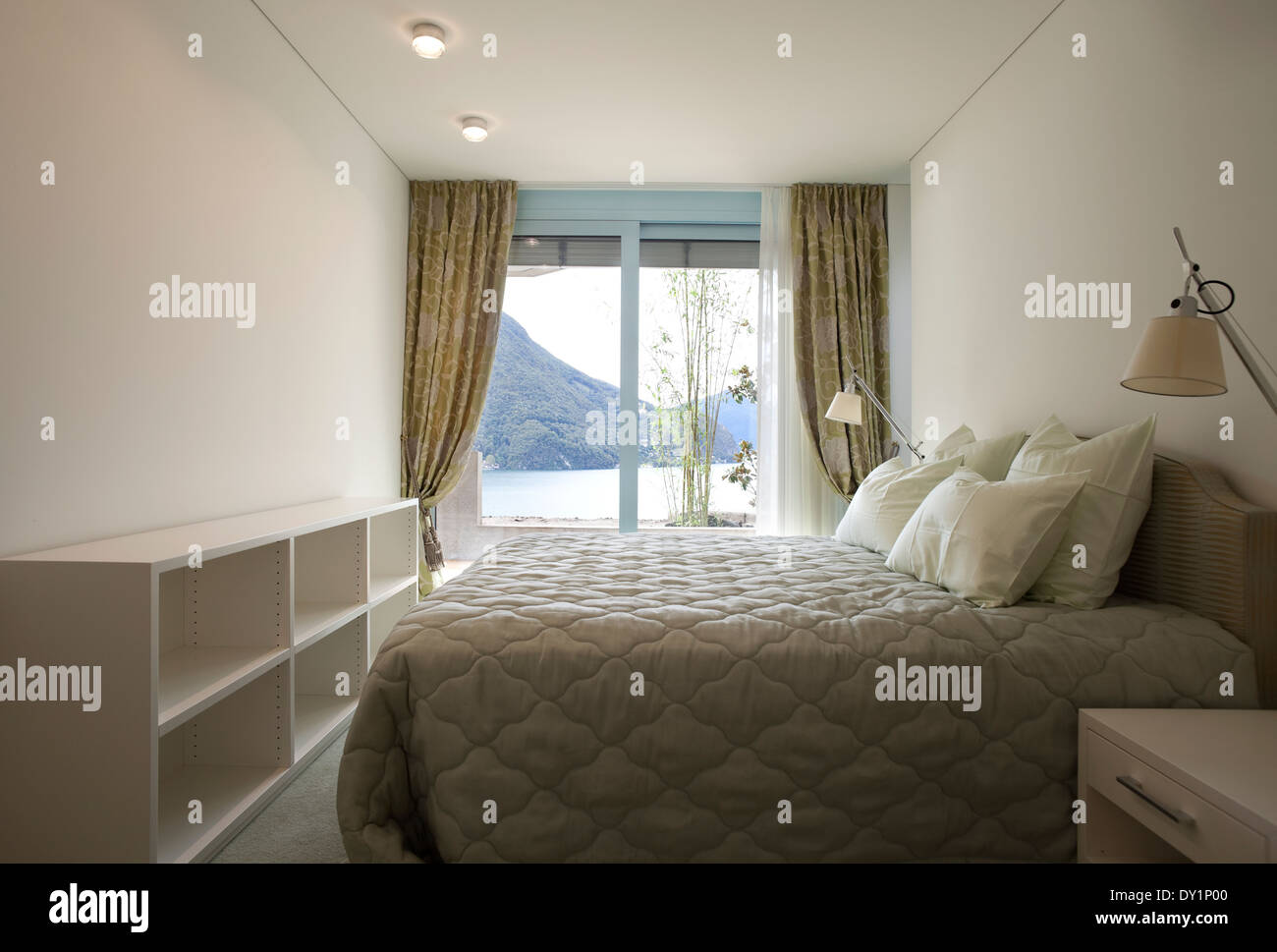 Modern house, bedroom Stock Photo - Alamy