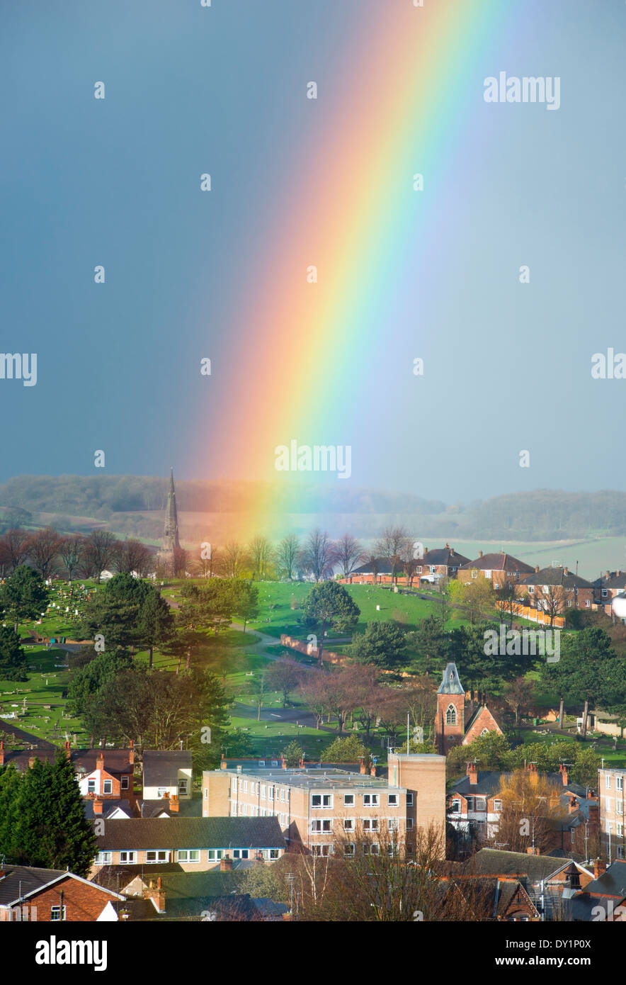 Rainbow in spring england hi-res stock photography and images - Alamy