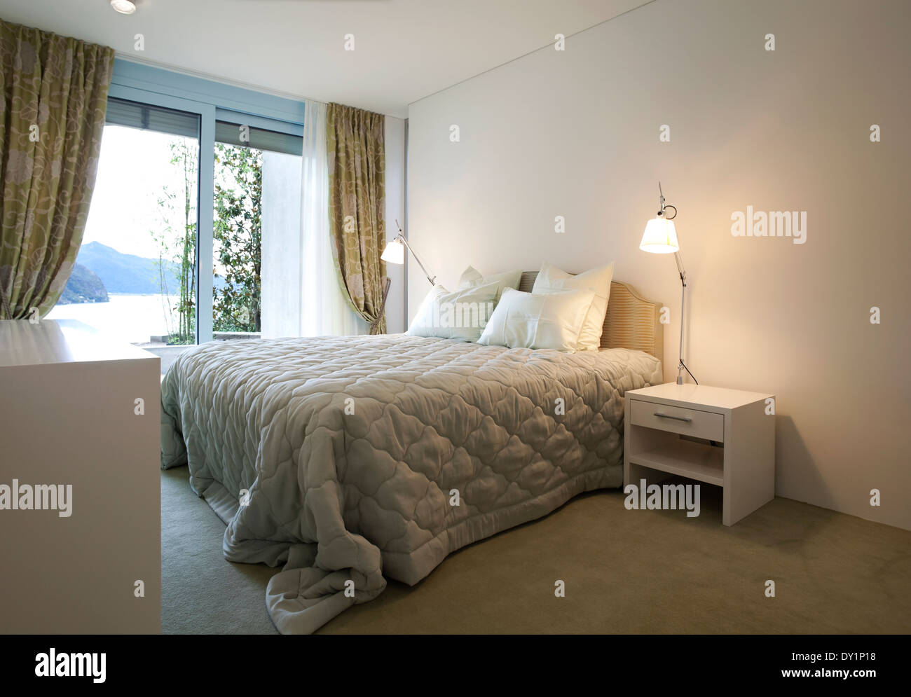 Modern house, bedroom Stock Photo - Alamy