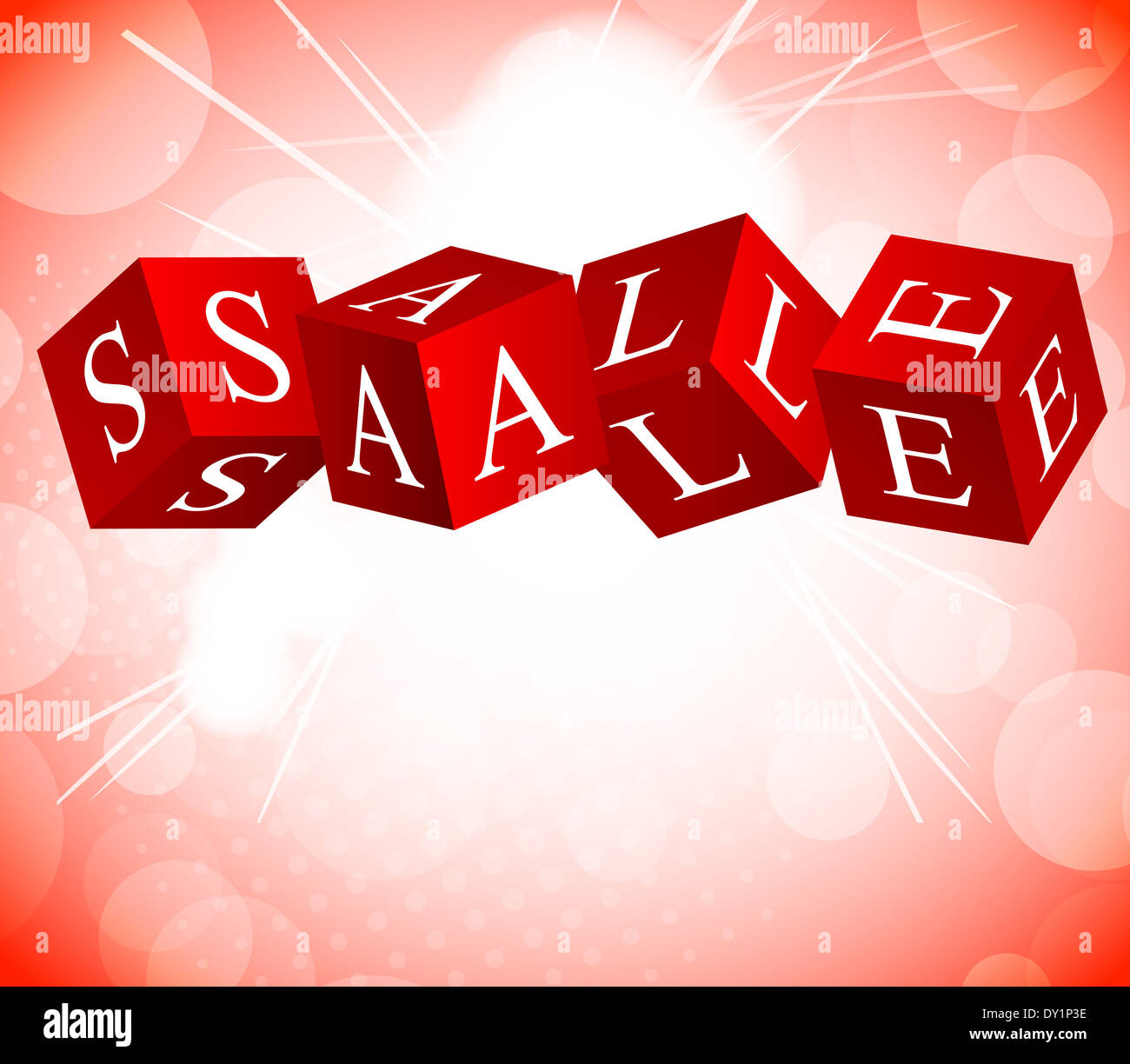 Sale background with cube in red color Stock Photo - Alamy