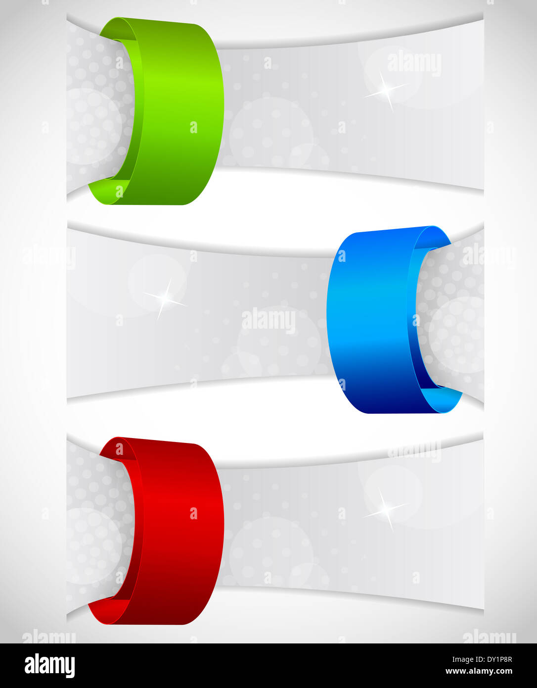 Set of abstract banners with 3d element Stock Photo - Alamy