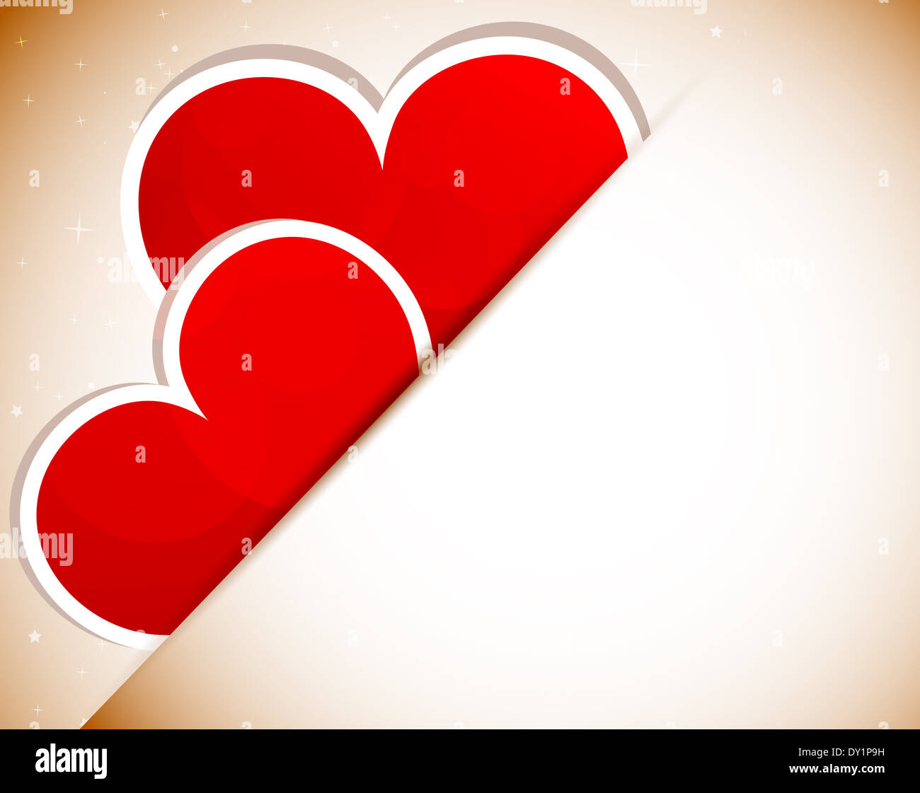 Background with two red hearts Stock Photo - Alamy