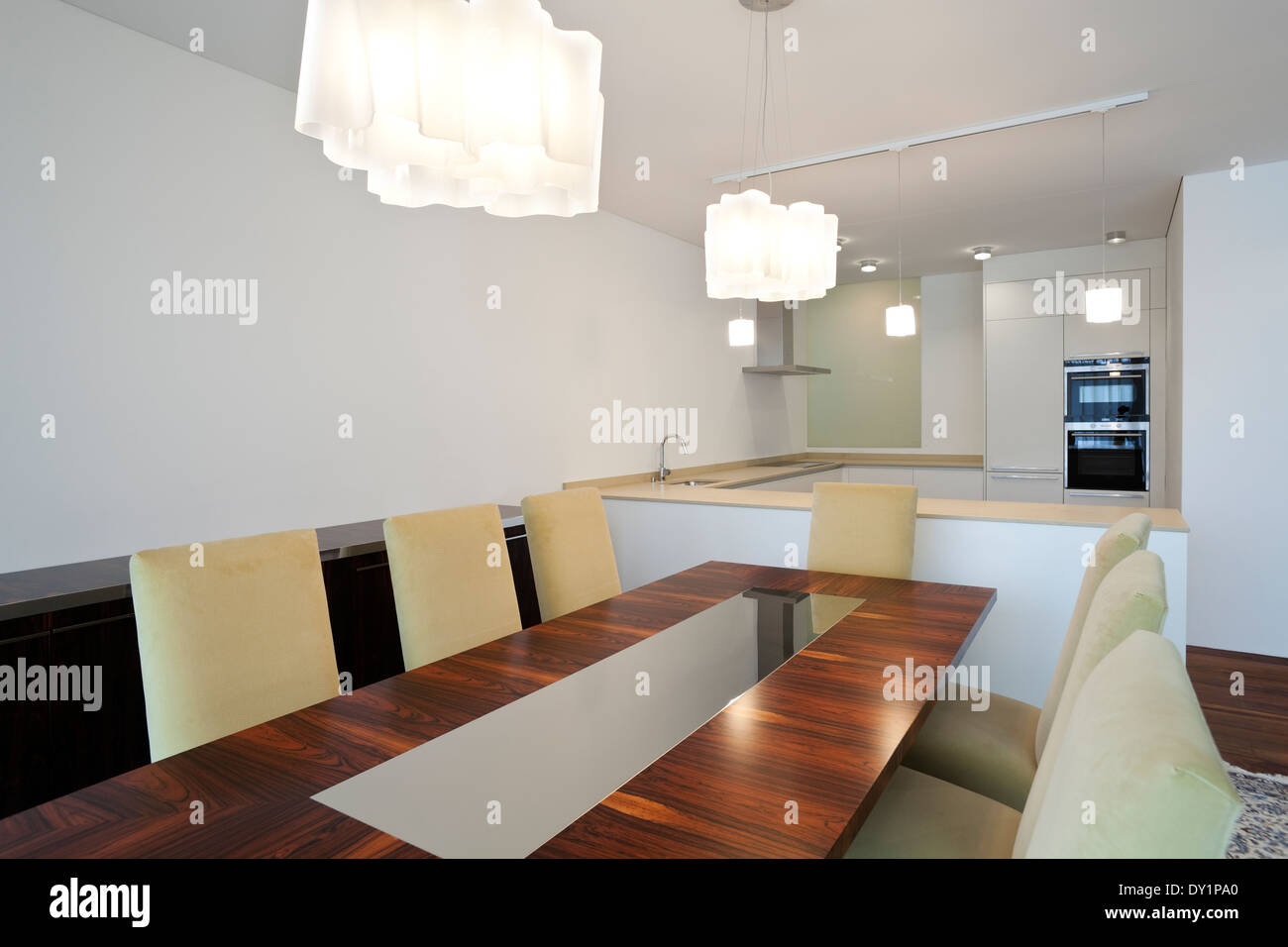 Modern house, dining room Stock Photo - Alamy