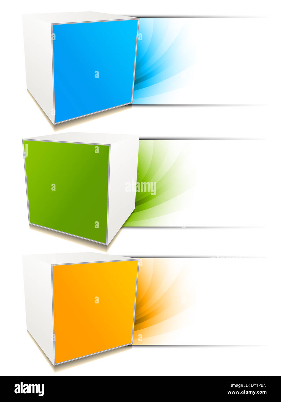 Set of banners with cube Stock Photo - Alamy