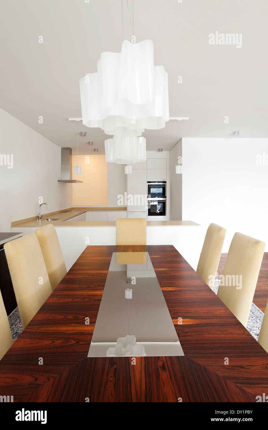 Modern house, dining room Stock Photo - Alamy