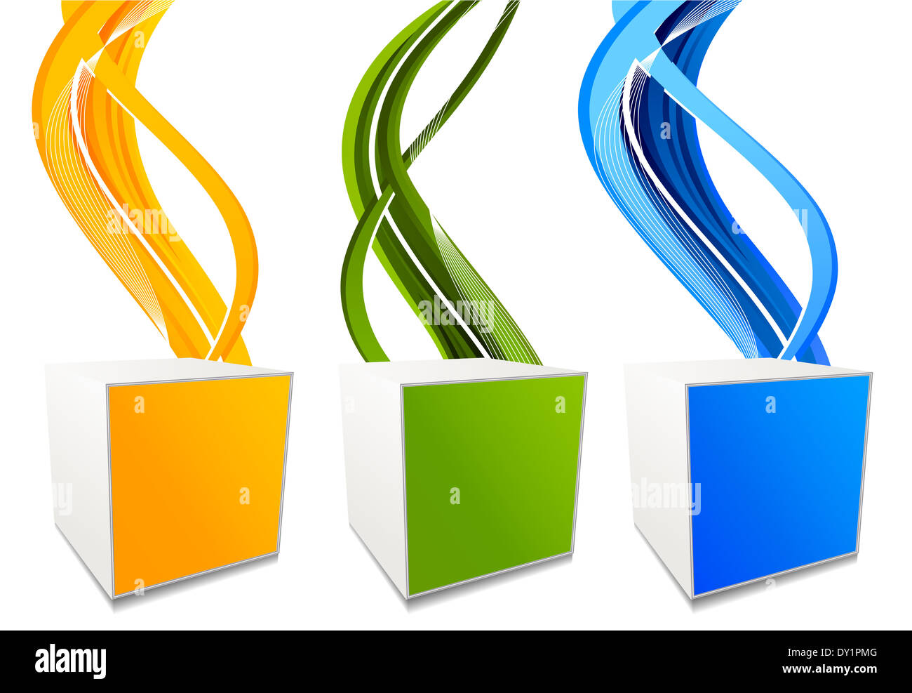 Set of banners with cubes Stock Photo - Alamy