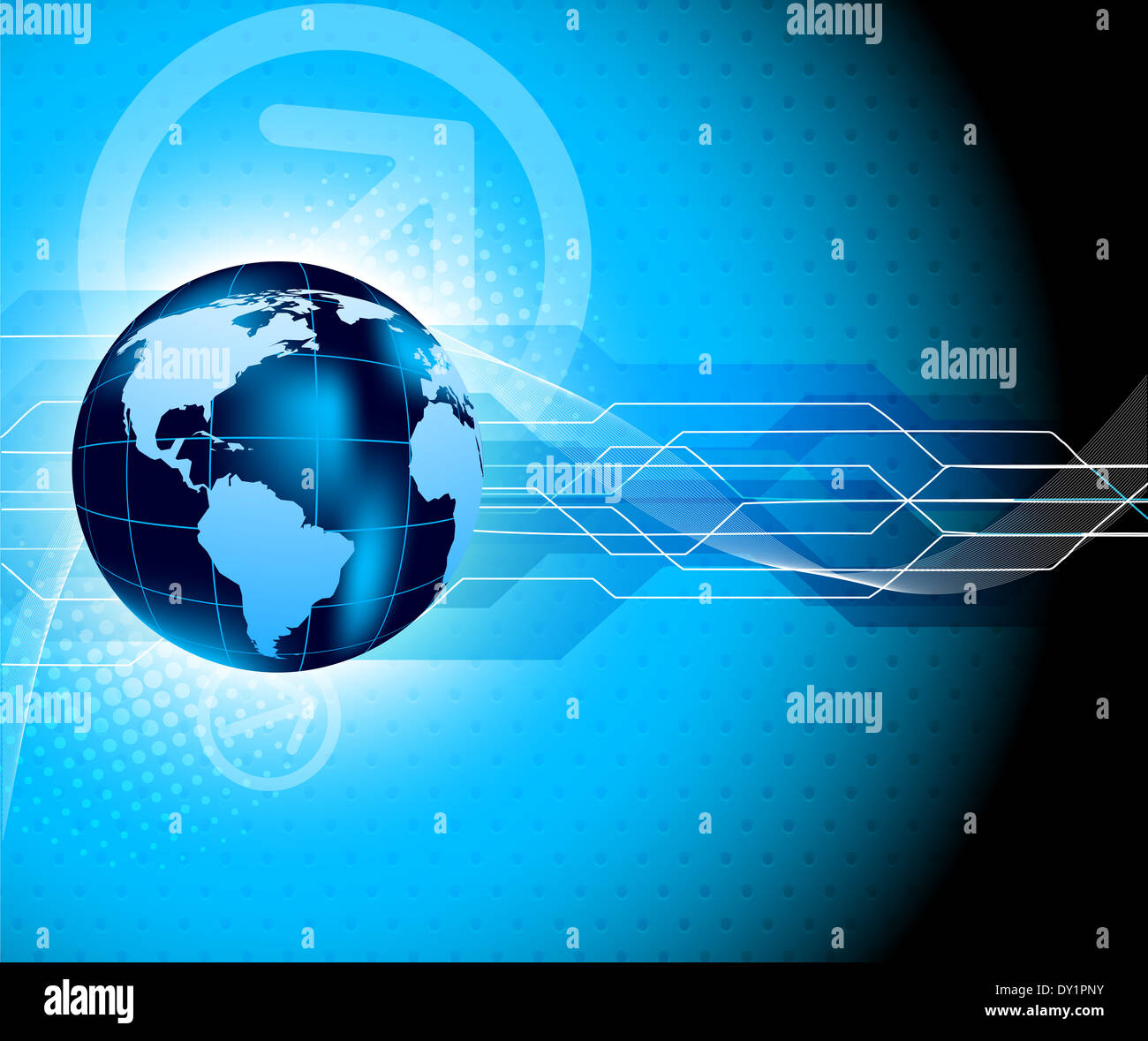 Bright tech background with globe Stock Photo - Alamy