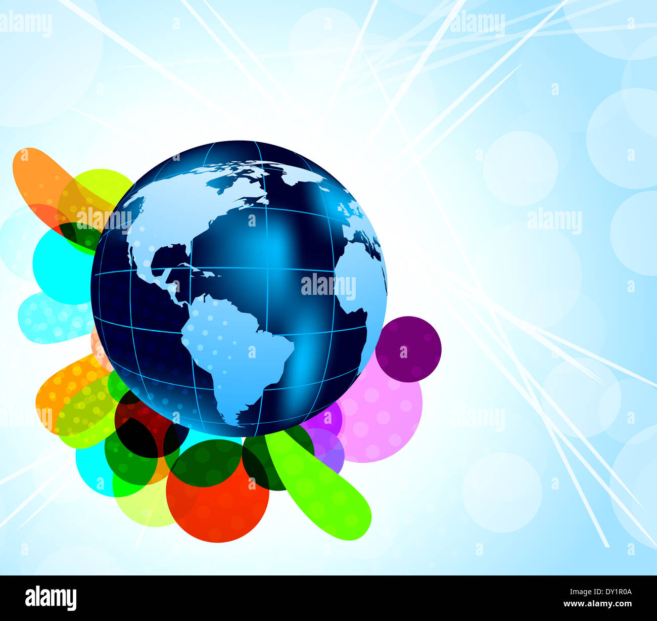 Abstract colorful background with globe Stock Photo - Alamy