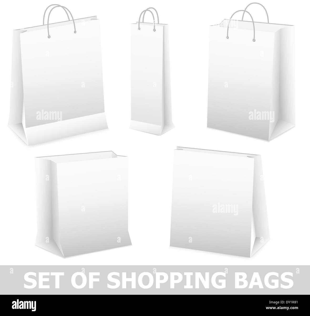 Set of shopping bag isolated on white Stock Photo - Alamy