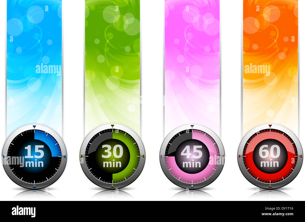 Set of banners with timers Stock Photo - Alamy