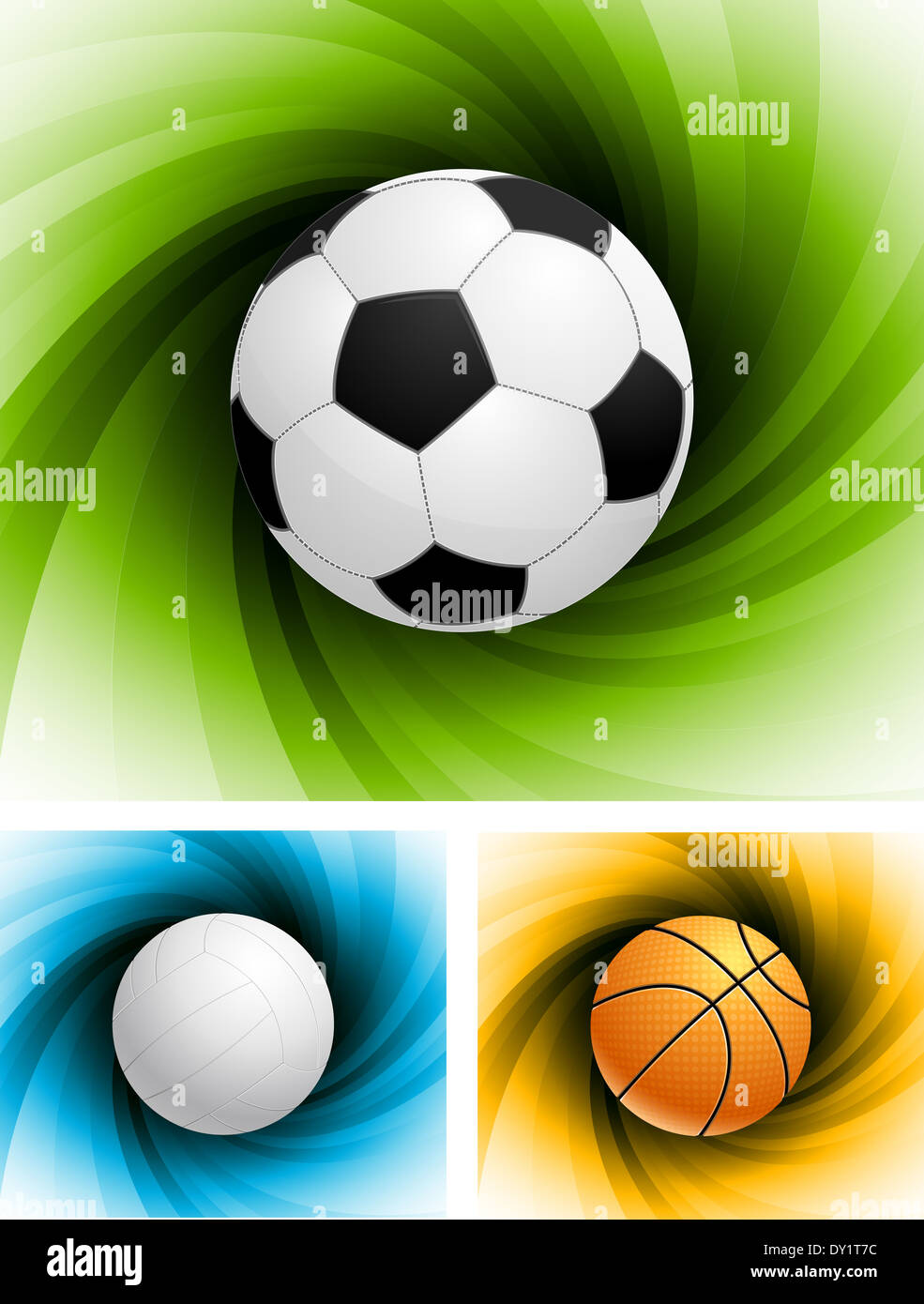 Set of backgrounds with balls Stock Photo - Alamy