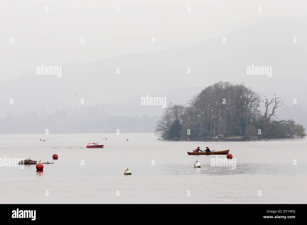 Lake Windermere Cumbria UK 3 April 2014 Air Pollution arrives in the ...