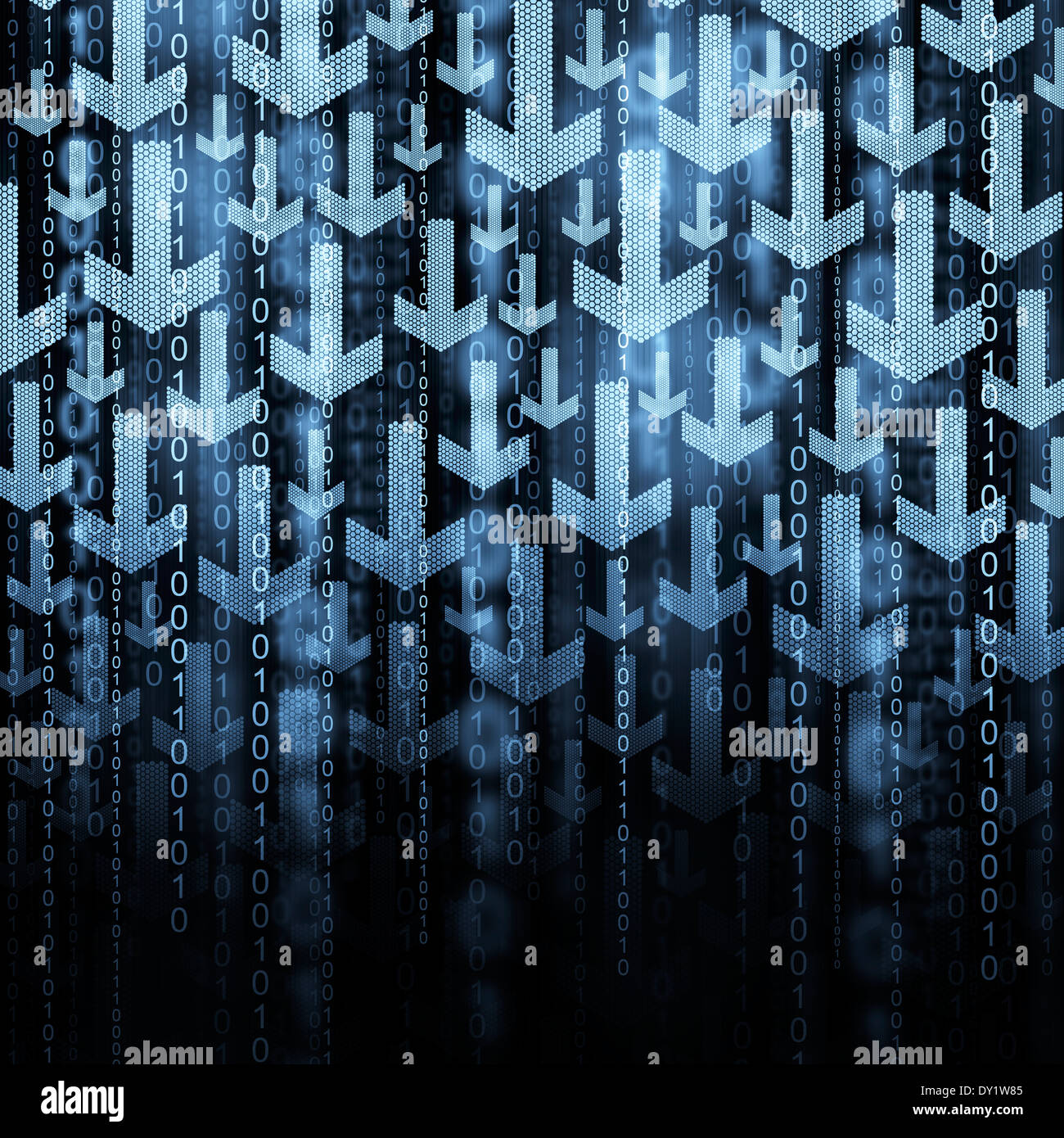 Arrows and binary code Stock Photo - Alamy