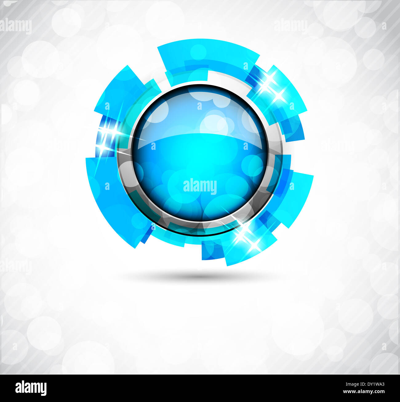 Abstract blue background with drops, button and lights Stock Photo - Alamy