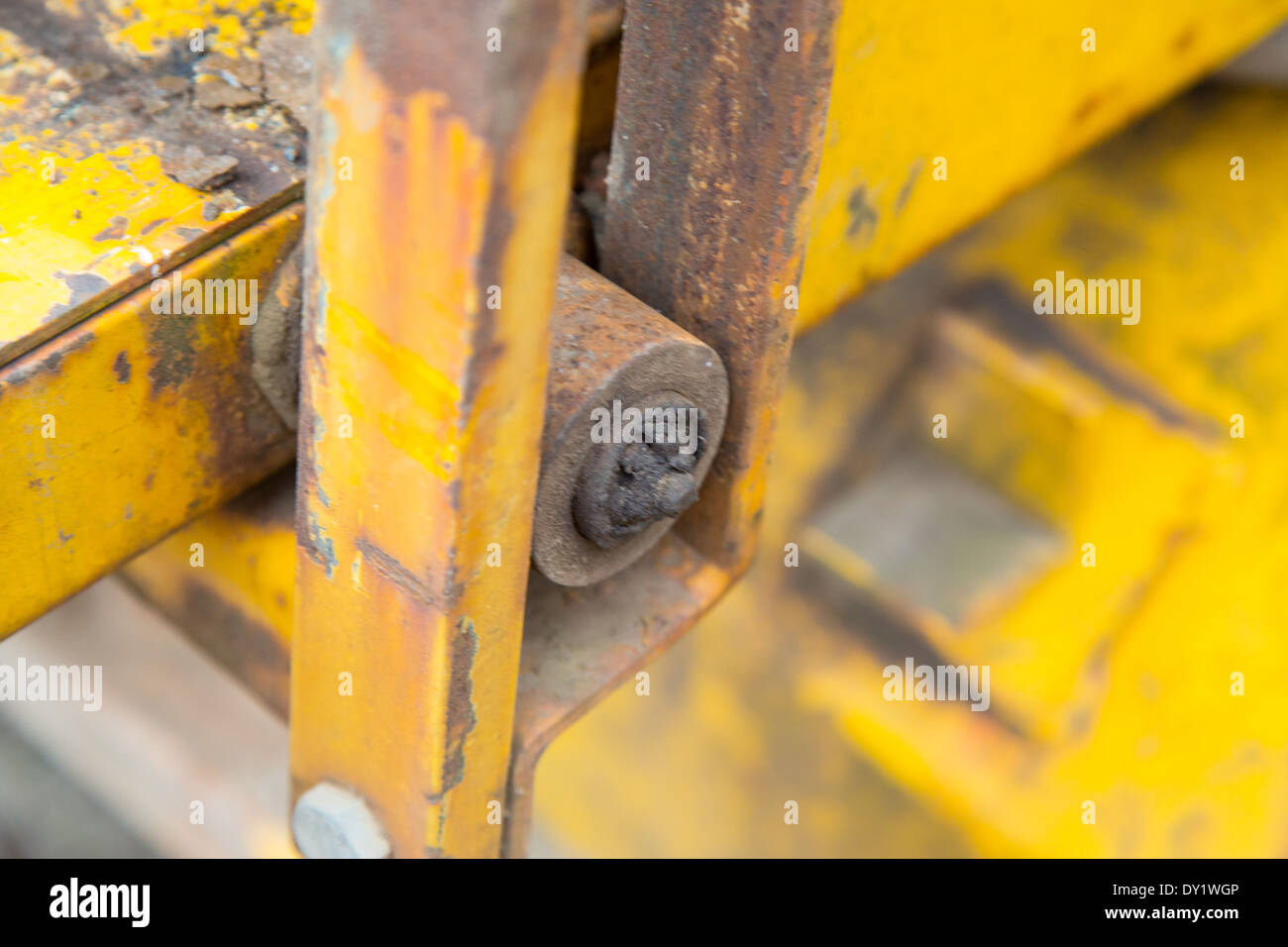 detail of construction equipment pinch hazard Stock Photo - Alamy