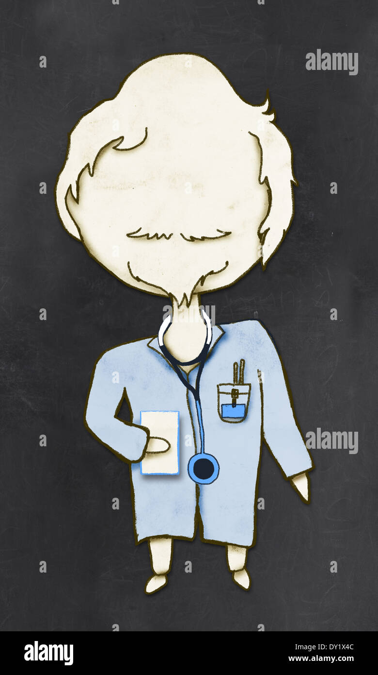 Paper Doctor on Blackboard with Clipping Path Stock Photo - Alamy